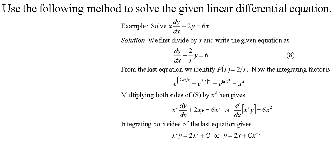 Integrating Factor Method